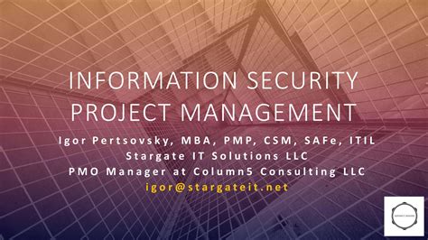 Information Security Project Management Pdf