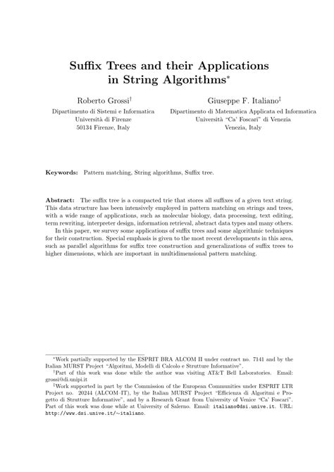 Pdf Suffix Trees And Their Applications In String Algorithms