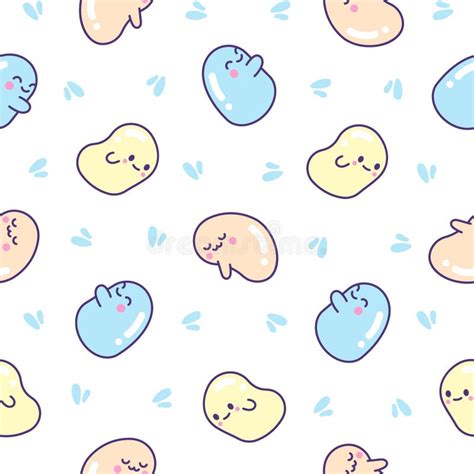 Cute Kawaii Tapioca Pearls Seamless Pattern Stock Vector Illustration Of Cartoon Pattern