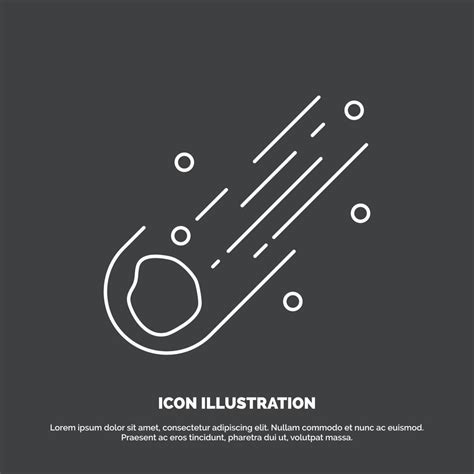 Asteroid Astronomy Meteor Space Comet Icon Line Vector Symbol For Ui And Ux Website Or