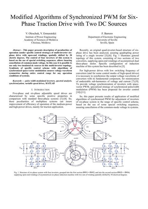 Pdf Modified Algorithms Of Synchronized Pwm For Six Phase Traction