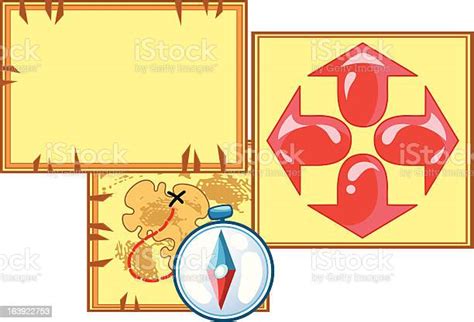 Map And Compass Stock Illustration Download Image Now Arrow Bow And Arrow Arrow Symbol