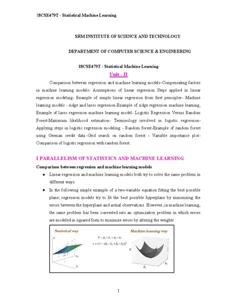 Unit 2 Sml Srm Institute Of Science And Technology Ramapuram Campus