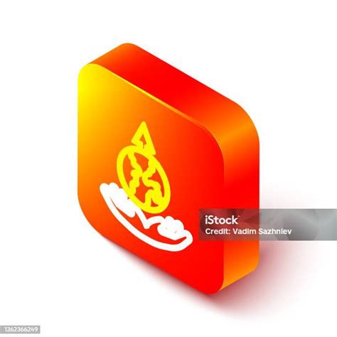 흰색 배경에 격리 된 등색 라인 세계 확장 아이콘 주황색 정사각형 버튼 벡터 0명에 대한 스톡 벡터 아트 및 기타 이미지 0