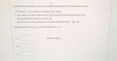 Solved A Partide Moves Along A Curve Parametrized By Rt