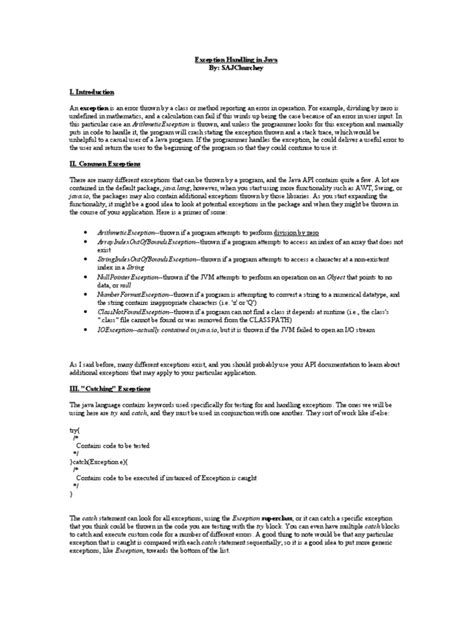 Exception Handling Pdf Java Programming Language String