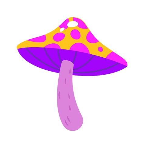 Premium Vector Cartoon Psychedelic Mushroom Vector Illustration