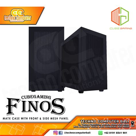 Casing Cube Gaming Finos Black Mid Tower Matx Case Mesh