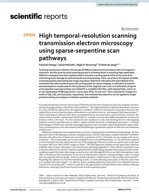 Pdf High Temporal Resolution Scanning Transmission Electron