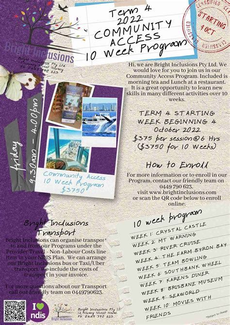 10 Week Community Access Program Bright Inclusions