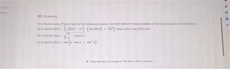 Solved Find The Derivative F X Of Each Of The Following Chegg Com