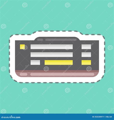 Sticker Line Cut Keyboard Suitable For Computer Components Symbol Simple Design Editable