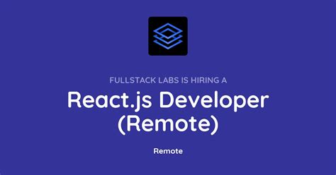 react js developer remote at fullstack labs joblist app