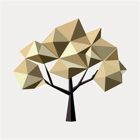 Geometric Polygonal Tree Illustration Premium Ai Generated Vector