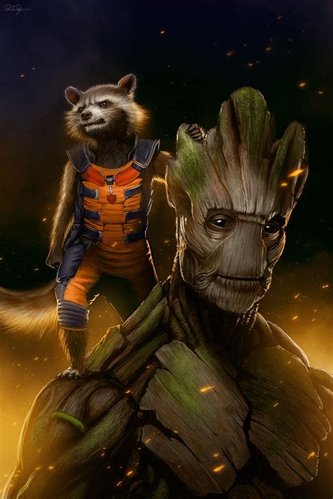 Rocket And Groot By Mafaka On Deviantart