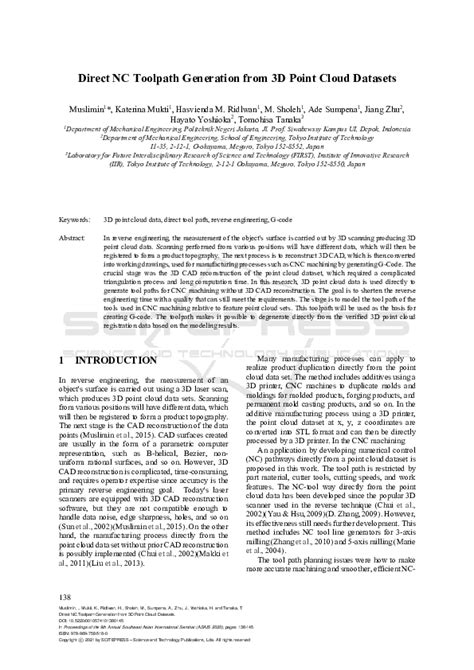 Pdf Direct Nc Toolpath Generation From 3d Point Cloud Datasets