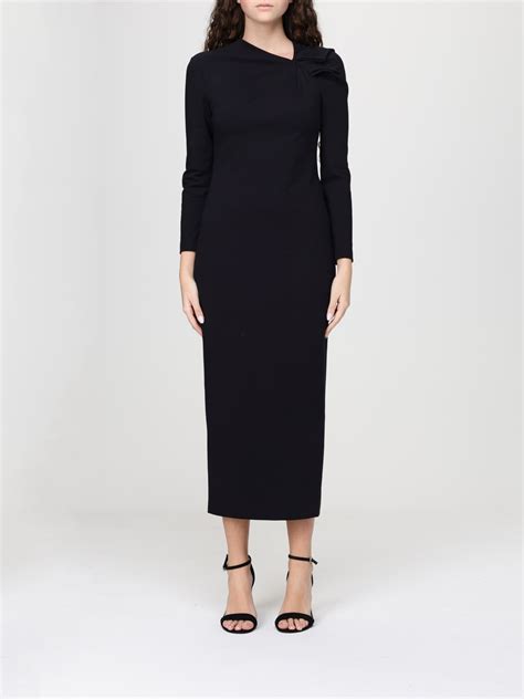 Emporio Armani Viscose Blend Asymmetric Dress Black Ew002783af12303