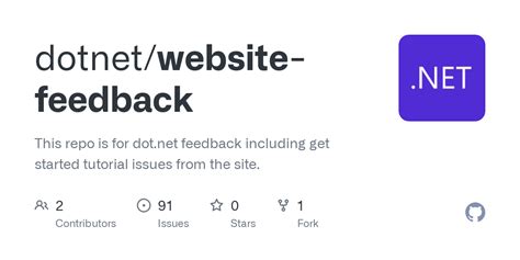 Github Dotnet Website Feedback This Repo Is For Feedback Including Get Started
