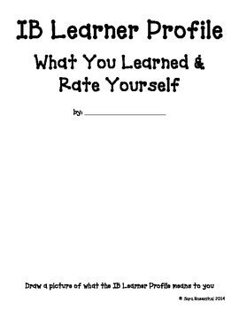 IB Learner Profile Reflection Sheet By Miss Rosenthal TPT
