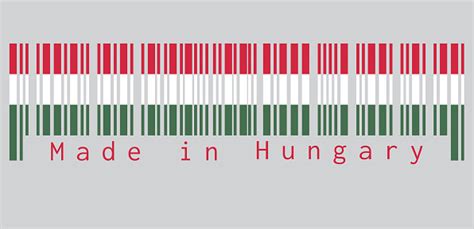 바코드는 헝가리 깃발 빨강 백색과 녹색의 수평 한 3 색의 색을 설정합니다 텍스트 헝가리에서 가격에 대한 스톡 벡터 아트 및 기타 이미지 Istock