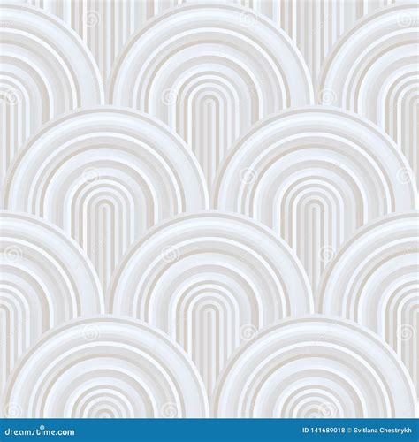 Crazy Curves Tangled Geometric Pattern With Pale Pastel White Colors Stock Vector