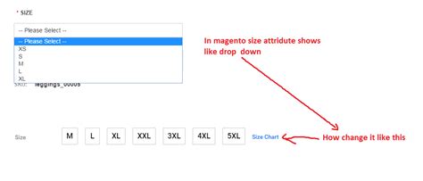how show size attribute like button format instead of drop down in