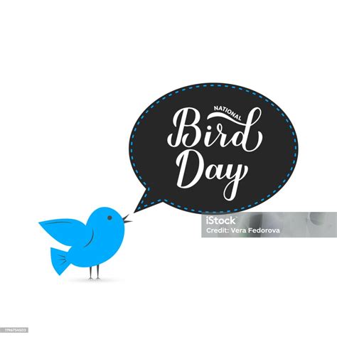 조류 애호가를위한 국립 조류의 날 인사말 카드 로고 디자인 배너 타이포그래피 포스터 전단지 스티커 등을위한 벡터 템플릿을 쉽게 편집 할 수 있습니다 감시에 대한 스톡 벡터