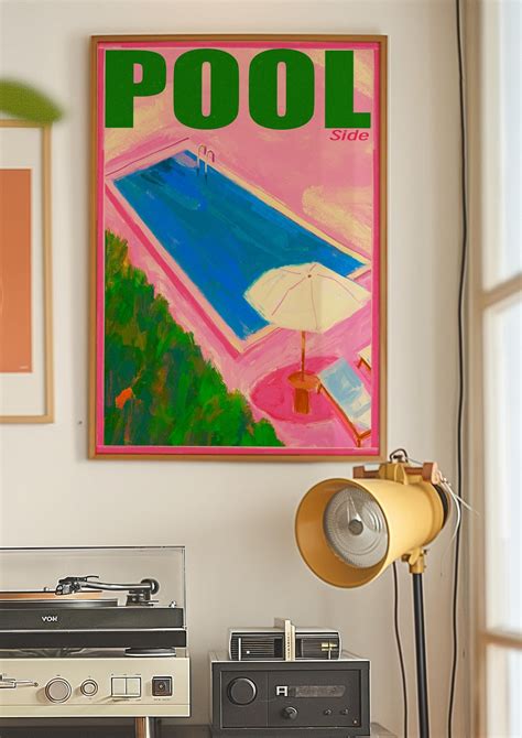 Swimming Pool Poster Kitsch Aesthetic Art Preppy Poster Pool Poster
