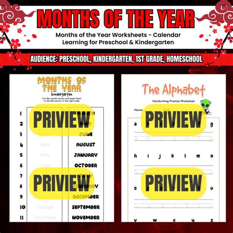 Months Of The Year Worksheets Calendar Learning For Preschool