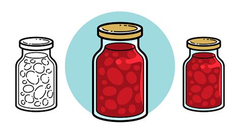 만화 스타일 맛있고 건강한 천연 식품 수제 마멀레이드의 흰색 벡터 일러스트레이션에 고립 된 잼 항아리 건강한 생활방식에 대한 스톡 벡터 아트 및 기타 이미지 Istock