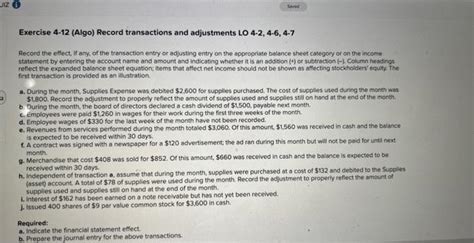 Solved Exercise 4 12 Algo Record Transactions And