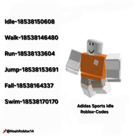 Adidas Community Animation Pack Codee In 2025 Roblox Animation