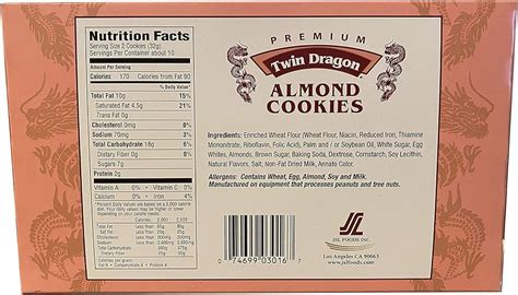 Timtam Cookies Twin Dragon Almond Cookies Original Recipe 15 Oz Pack