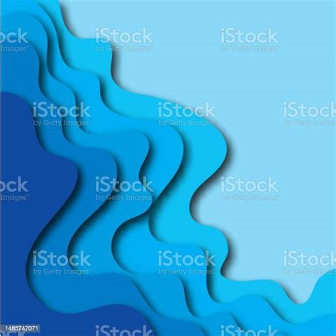 여러 가지 빛깔의 종이가 파란색 벡터 배경에 그라데이션이 있는 3d 종이를 겹칩니다 주연10회 가리기에 대한 스톡 벡터 아트 및 기타 이미지 Istock