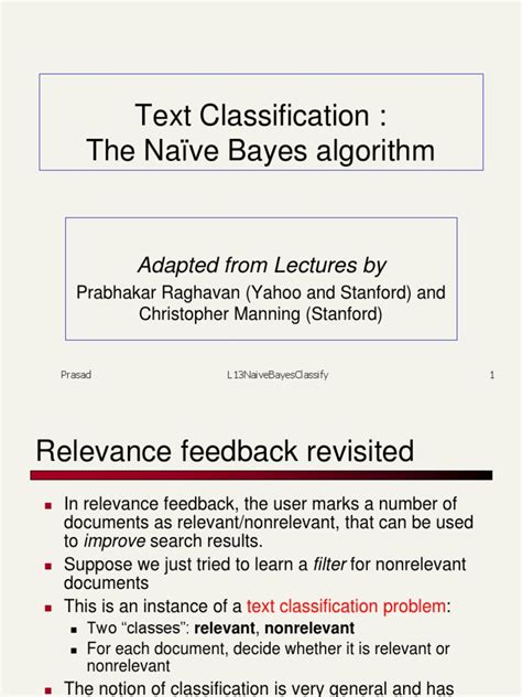 l 13 naive bayes classifier pdf statistical classification statistics