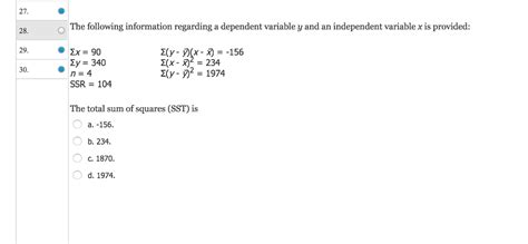 Solved You Are Given The Following Information About Y Andx