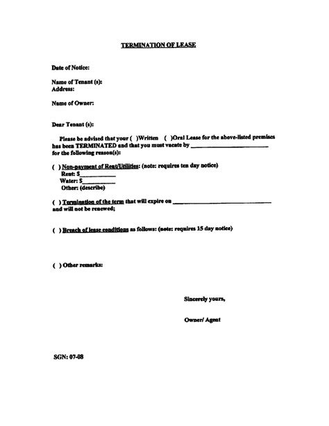 Landlord Tenant 60 Day Notice To Vacate Template