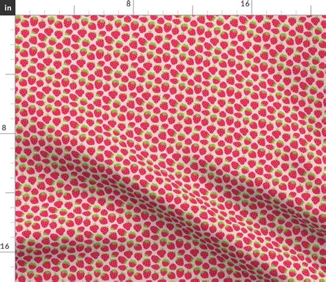 Tiny Red Strawberries On Pink Fabric Spoonflower
