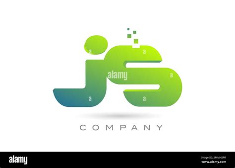 Joined Js Alphabet Letter Logo Icon Combination Design With Dots And Green Color Creative