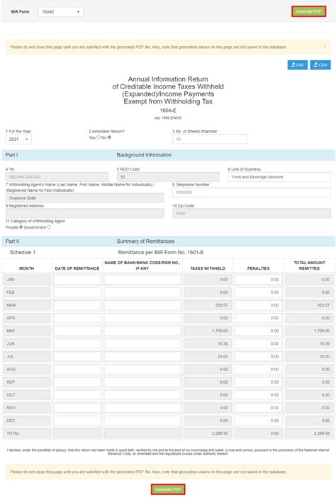 Bir Form 1604e Job Aids Documentation Home