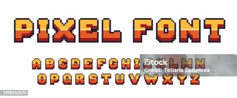 픽셀 게임 글꼴입니다 아케이드 8 비트 알파벳 기호 복고풍 콘솔 텍스트 요소 80 년대 유형 문자 벡터 컴퓨터 및 비디오 게임