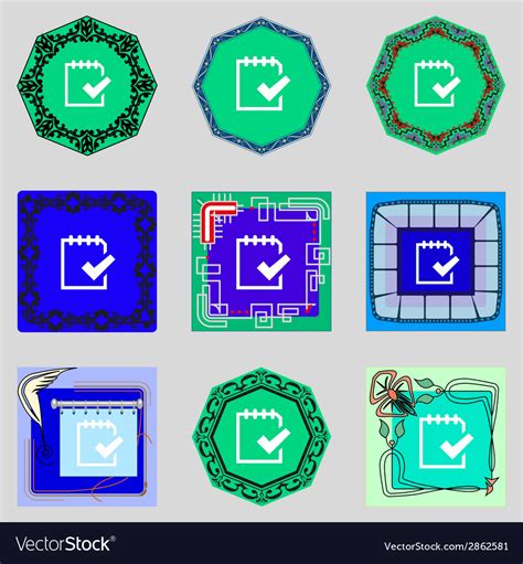 Edit Document Sign Icon Set Colour Button Modern Vector Image