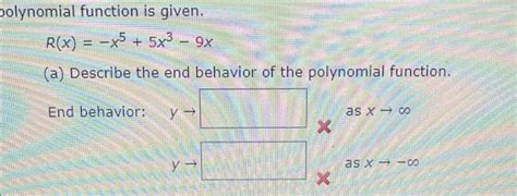solved polynomial function is given r x x5 5x³ 9x