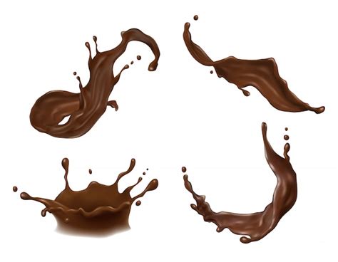 Premium Vector Hot Chocolate Cacao Or Coffee Splash With Drops Blobs Blots
