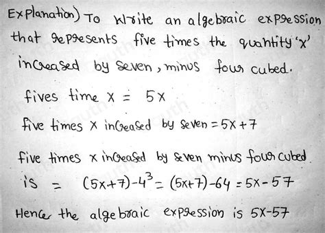 Solved 3 Open Response Write An Algebraic Expression That Represents