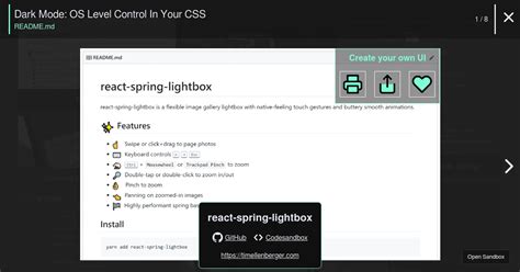 React Spring Lightbox Mosaic Forked Codesandbox