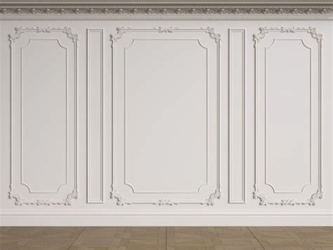 Классическая интерьерная стена с лепниной Премиум Фото в 2025 г Стена Молдинги Роскошные