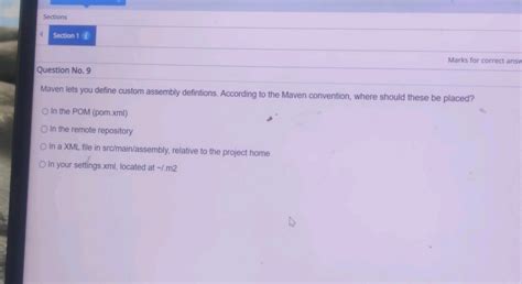 Question No 9 Maven Lets You Define Custom Assembly Definitions