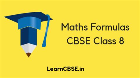 Cbse Class 8 Maths Formulas Important Math Formulas For All Chapters