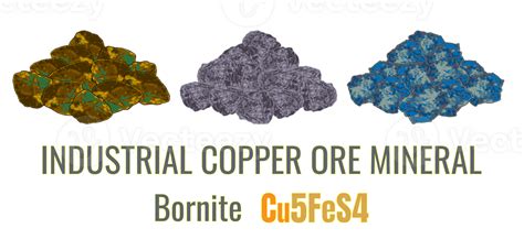 Conjunto De Calcopirita Ilustraciones Industrial Cobre Minerales